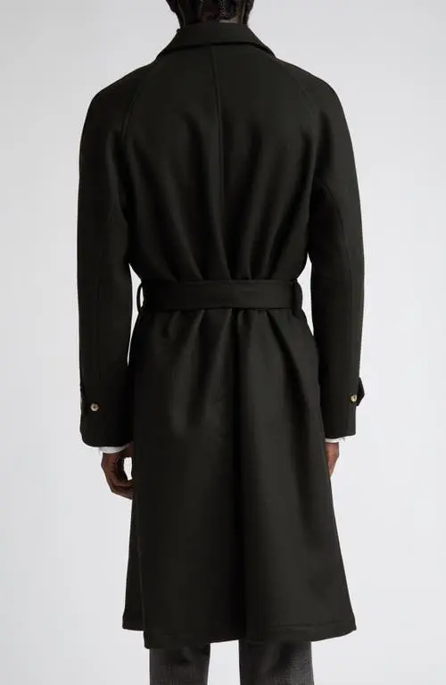 De Bonne Facture Grandad Oversize Belted Wool Trench Coat In